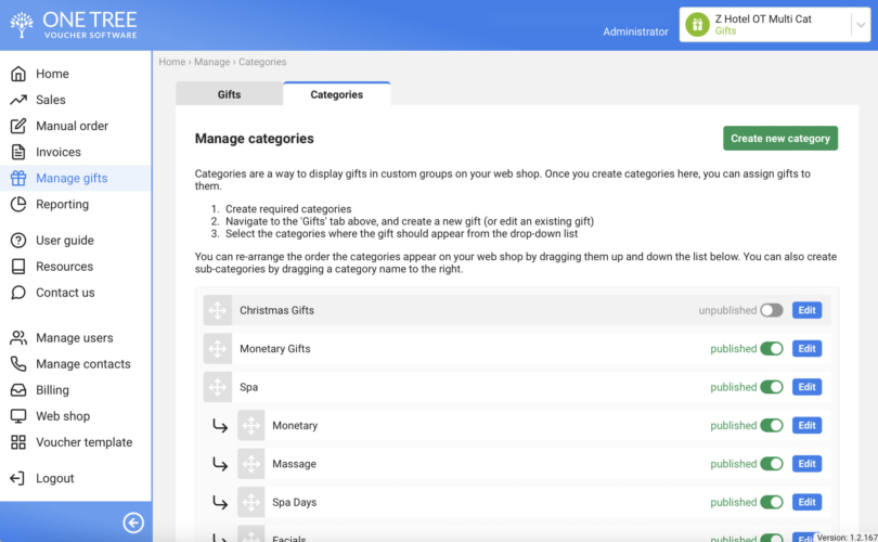 Special Offers – Administrator – Manage Categories - One Tree Voucher ...